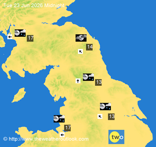 Northern England: 7 Day Weather Forecast Charts